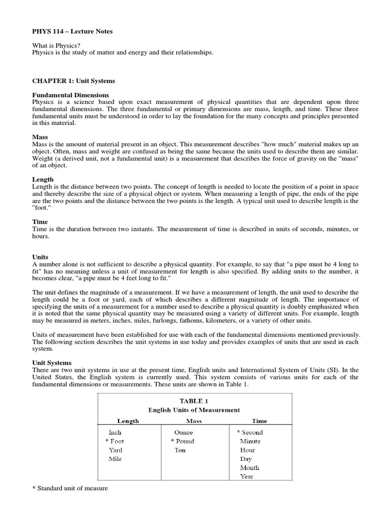 PHYS 114 - New Lecture Notes | PDF | Force | Euclidean Vector