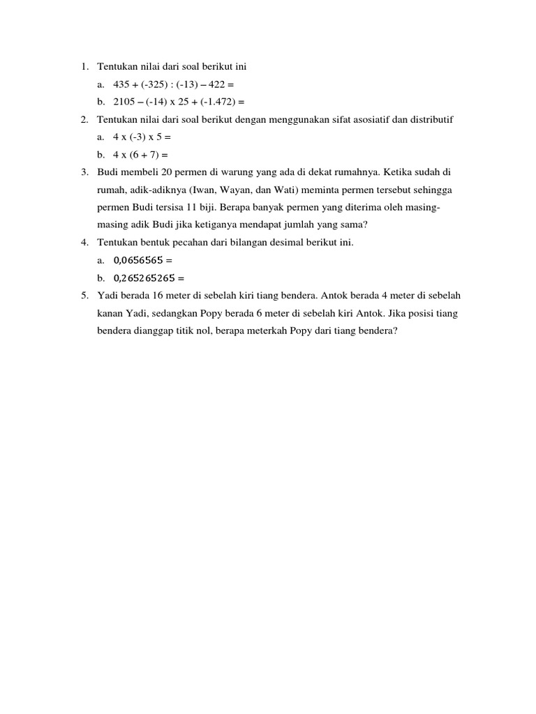 Soal TT 1 | PDF