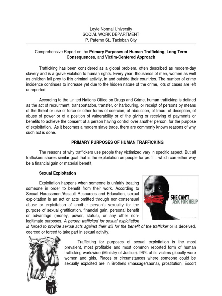 Consequences, and Victim-Centered Approach | PDF | Human Trafficking ...