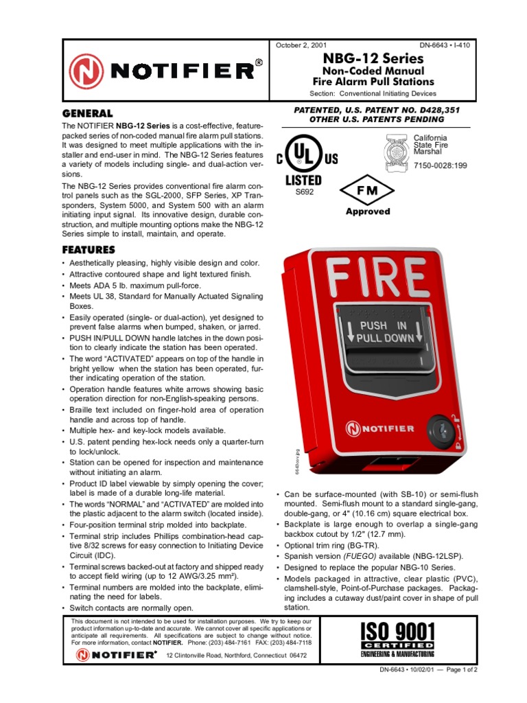 NBG-12 Series Manual Stations PDF | PDF | Switch | Manufactured Goods