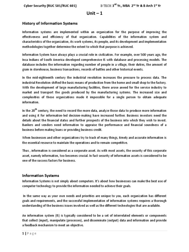 Cyber Security Unit I | PDF | Information Security | Cyberbullying