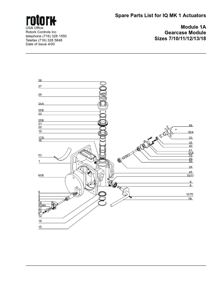 Rotork IQ MK 1 Range Parts Catalogue PDF | PDF | Gear | Clutch