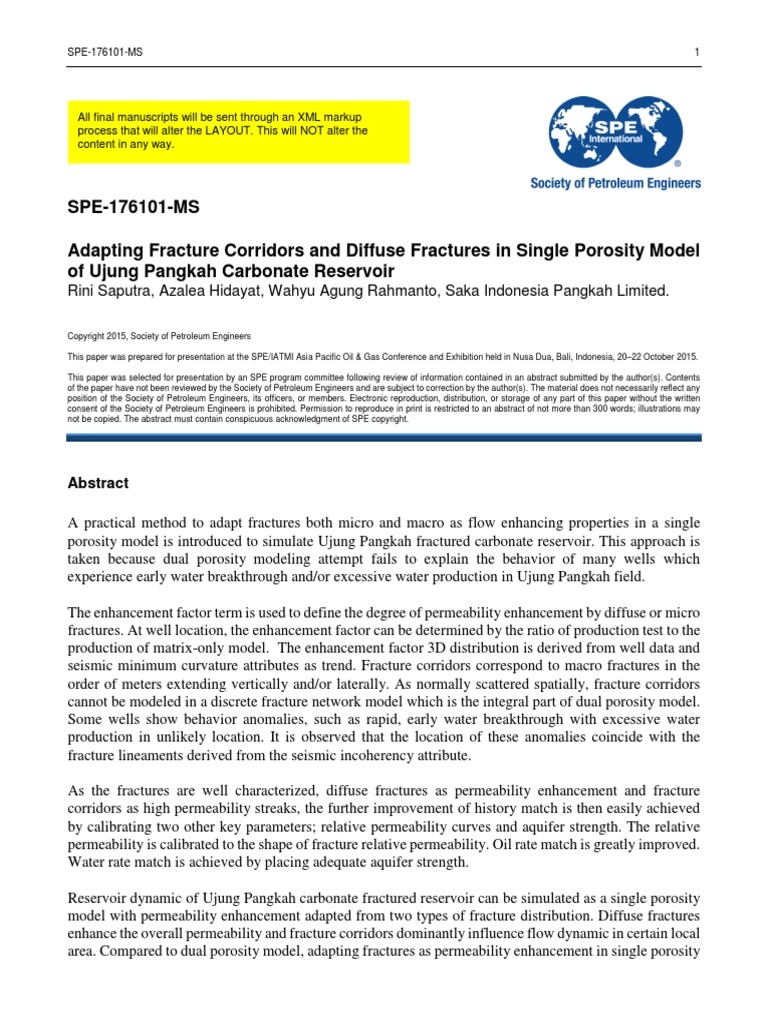SPE 176101 Fracture Corridors | PDF | Petroleum Reservoir ...