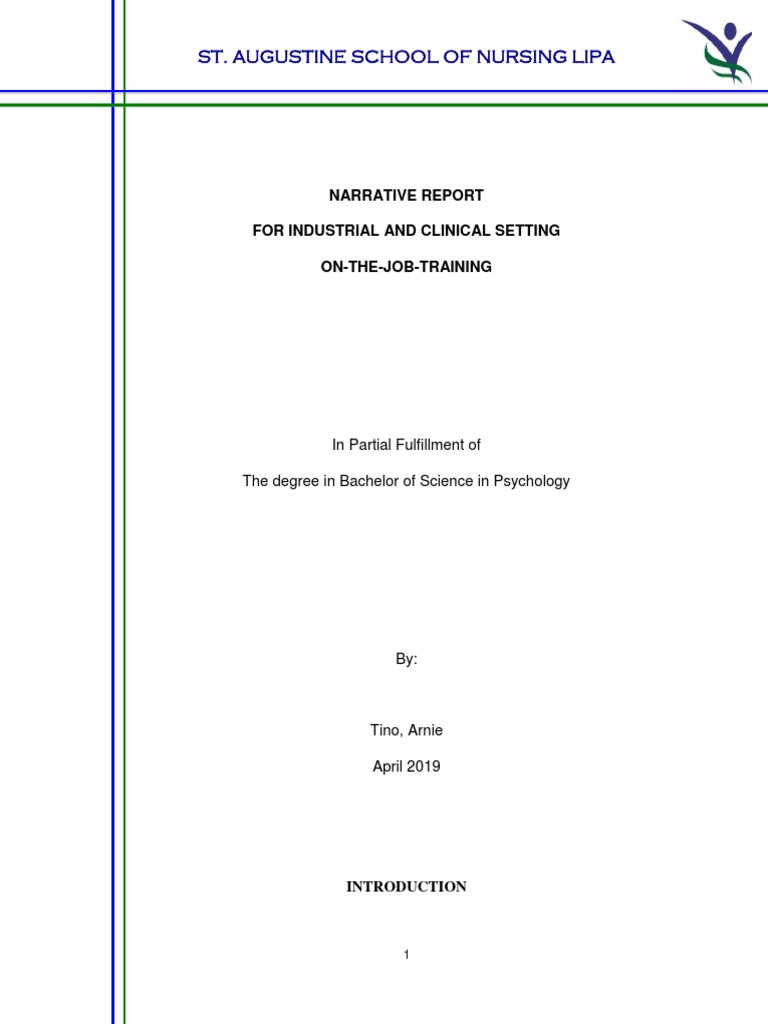 Narrative Report | PDF | Nursing | Employment