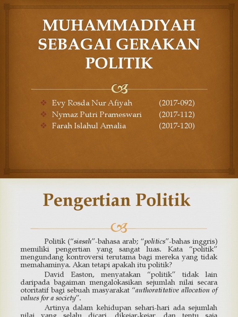 Muhammadiyah Sebagai Gerakan Politik | PDF