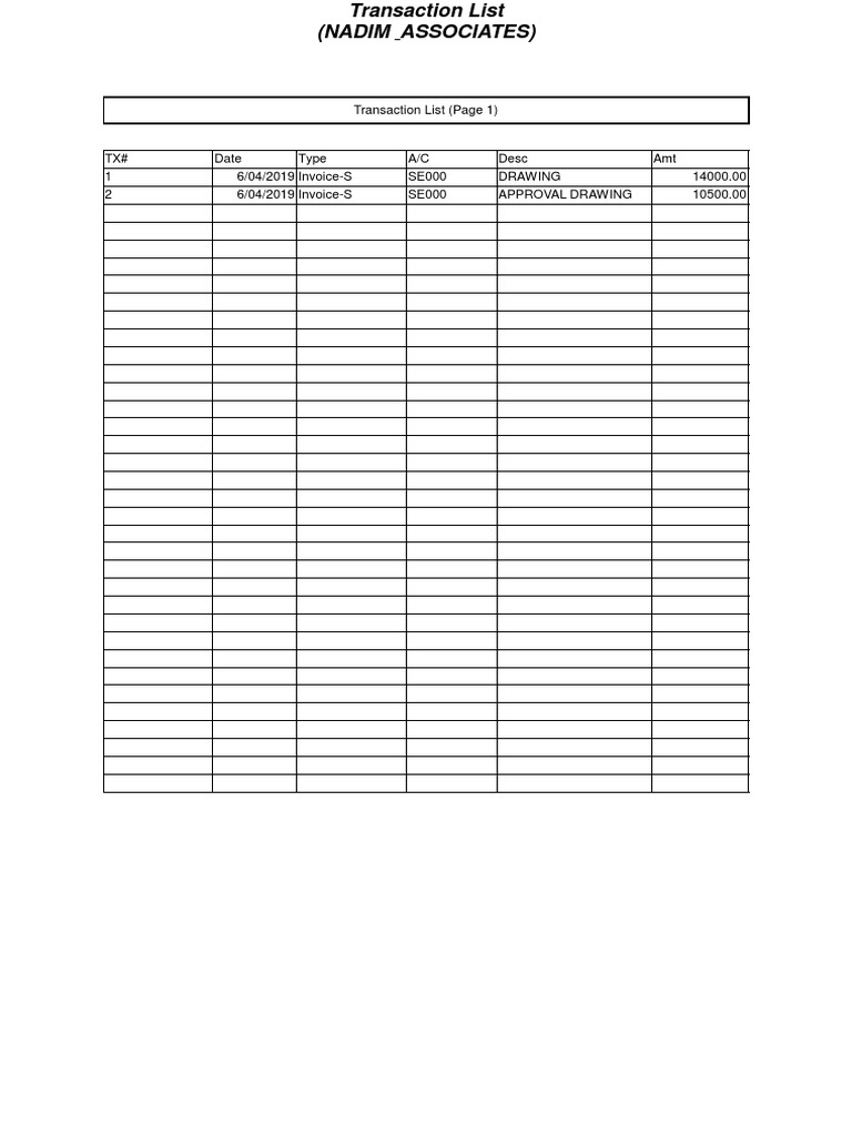 Transaction List (Page 1) | PDF | Computing And Information Technology