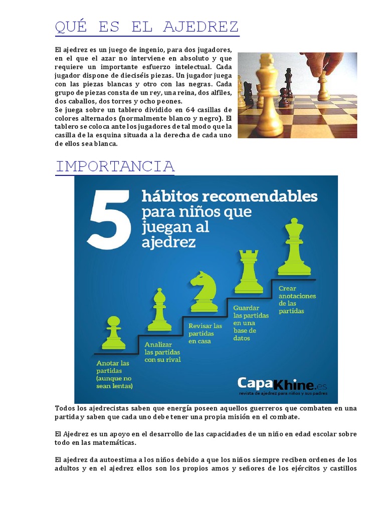 Qué Es El Ajedrez | PDF | Ajedrez | Juegos tradicionales