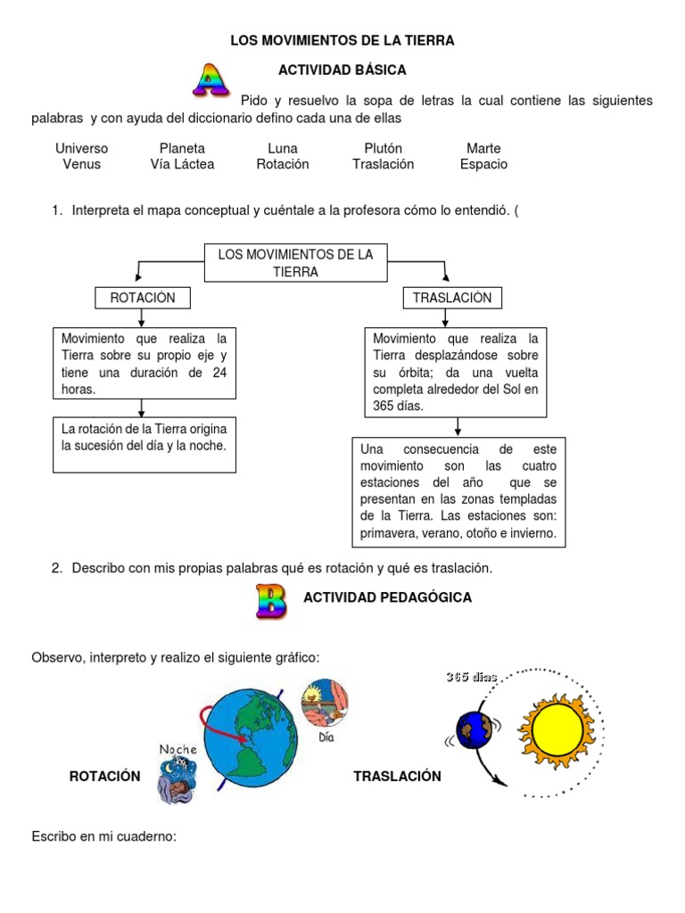 Movimeintos de La Tierra 4° | PDF | Tierra | Planetas terrestres