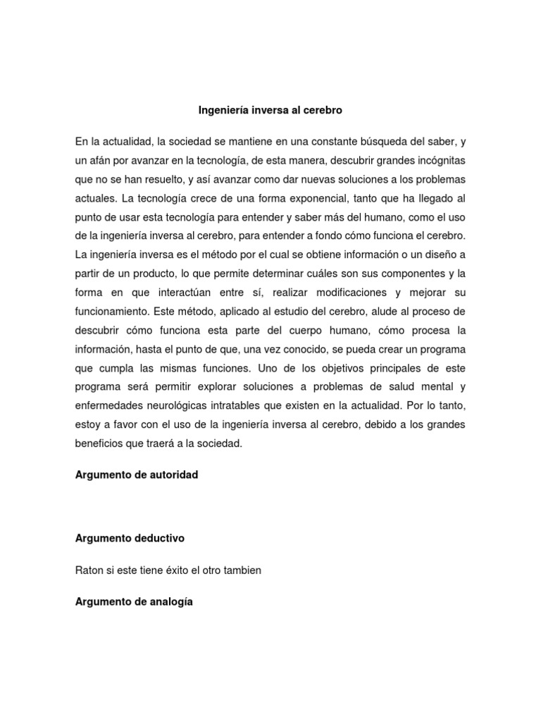 Ing. Inversa Al Cerebro | PDF | Ingeniería | Cerebro
