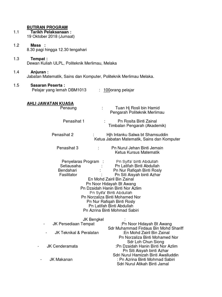 Butiran Program | PDF