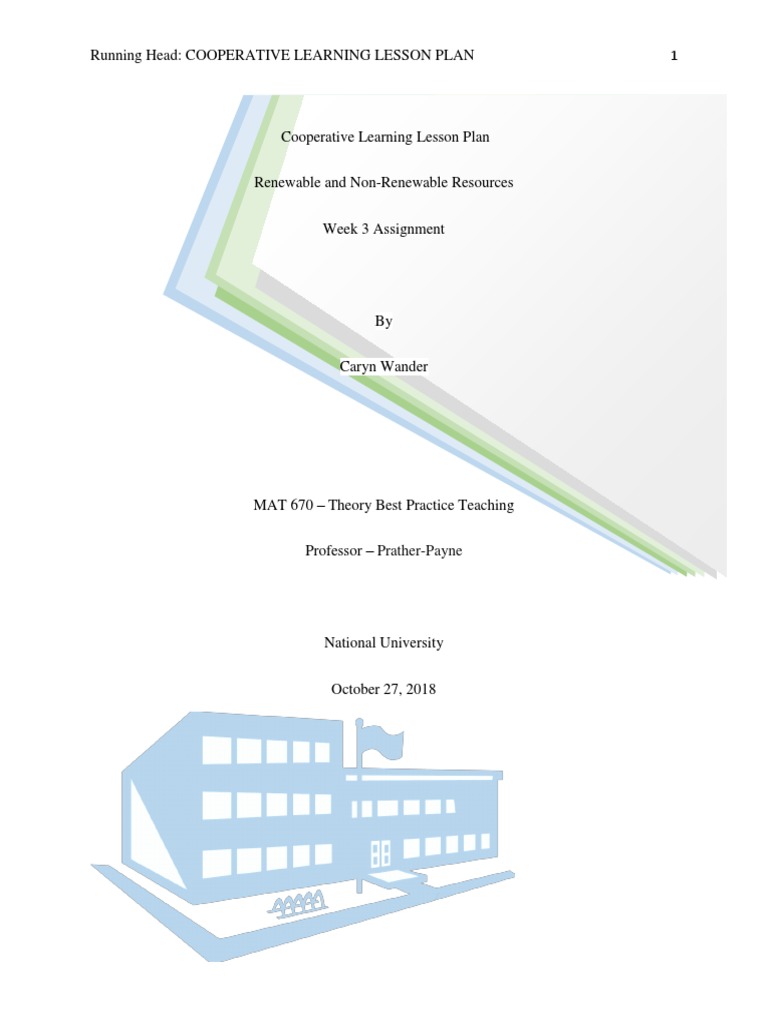 Renewable Resources Lesson Plan | PDF | Renewable Resources | Lesson Plan