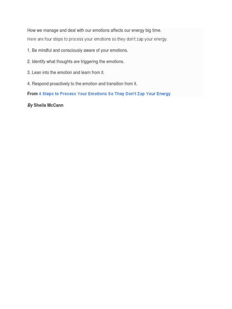 Processing Emotions | PDF