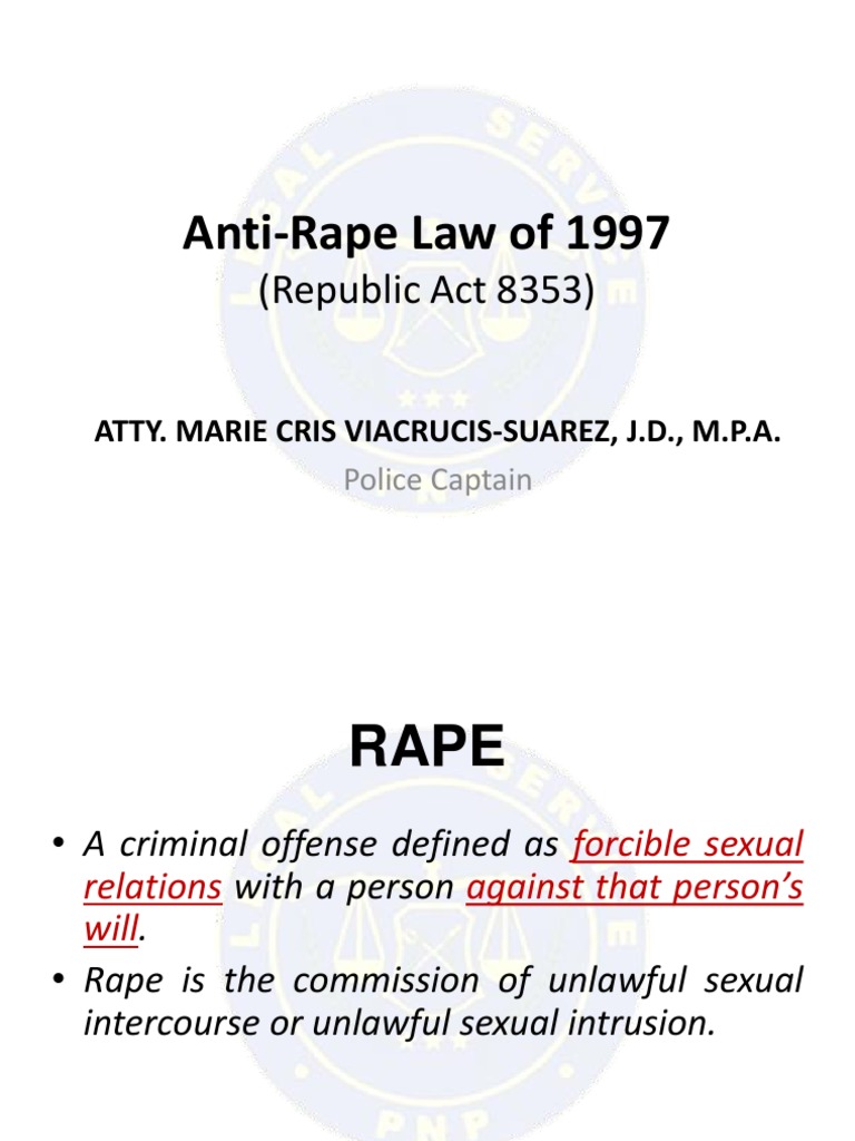 Anti-Rape Law 1997: Key Provisions | PDF | Rape | Crime & Violence
