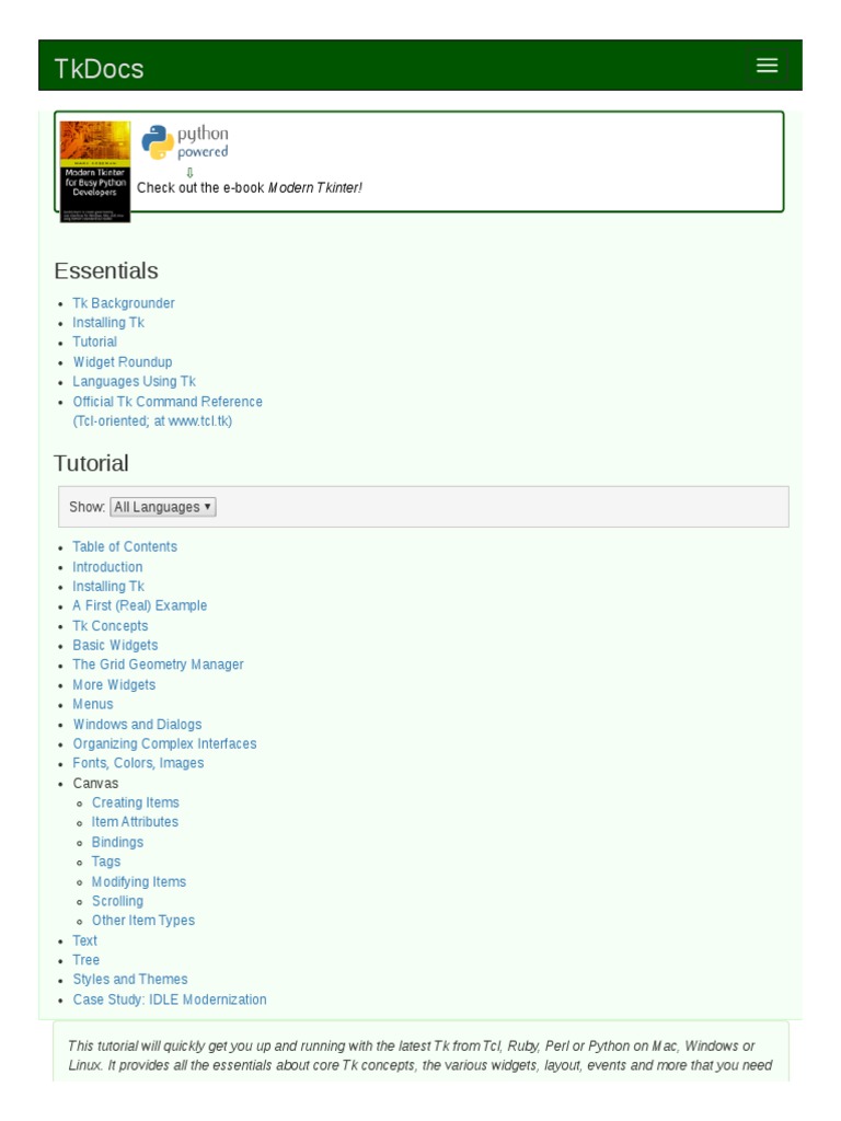 Tkdocs Com Tutorial Canvas HTML PDF | PDF | Computing | Computer ...