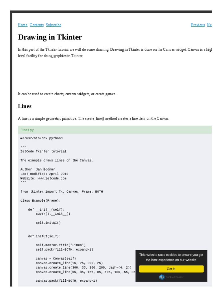 Zetcode Com Tkinter Drawing | PDF | Teaching Mathematics