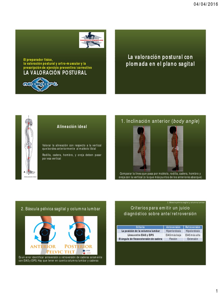 2 Valoración Postural PDF | PDF | Rodilla | Hombro
