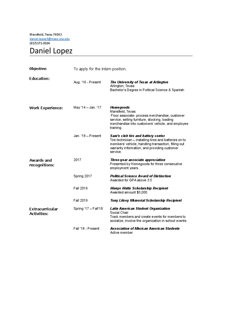 Updated Resume Final Draft | PDF | Business