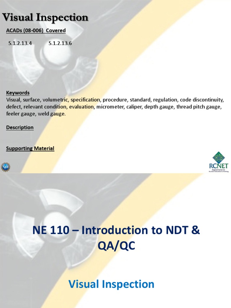 Visual Inspection | PDF | Nondestructive Testing | Applied And ...