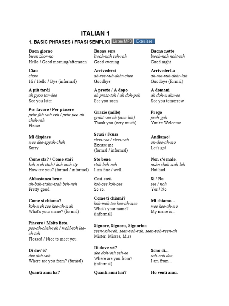 Italian 1,2,3,4,5 | PDF | Grammatical Gender | Grammatical Number