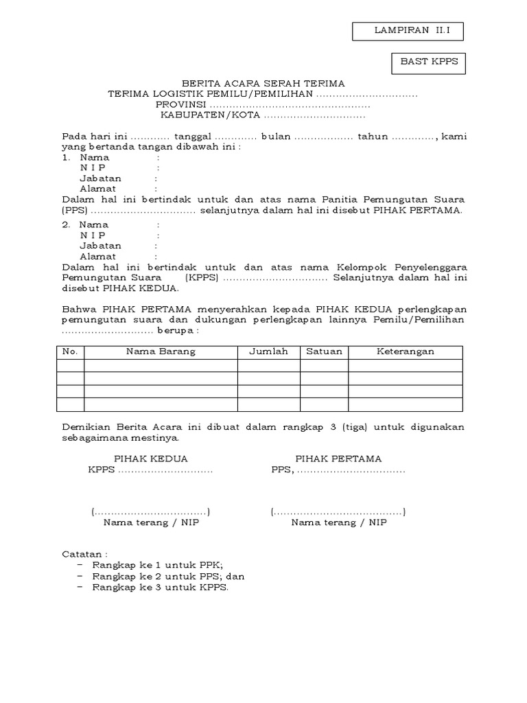 Contoh Bast Kpps | PDF