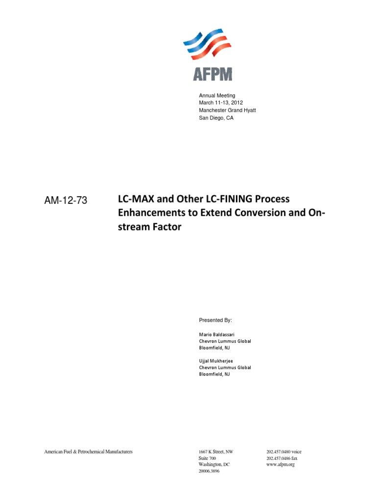 LC-MAX and LC-FINING Enhancements | PDF | Fuel Oil | Chemical Reactor