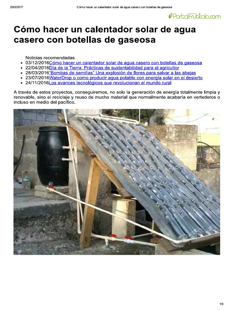 Como Hacer Un Calentador Solar