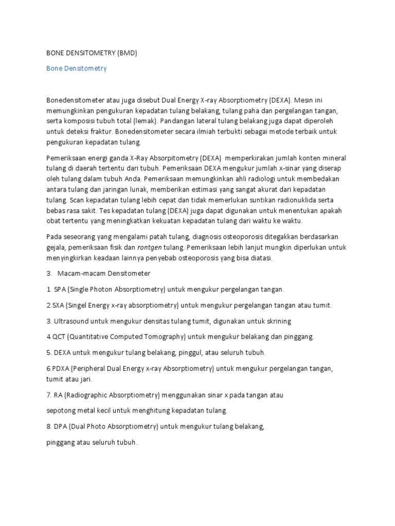 Bone Densitometry | PDF