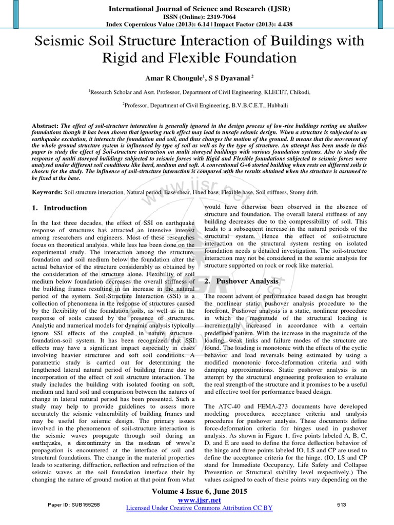 Seismic analysis of buildings with rigid and flexible foundations | PDF ...