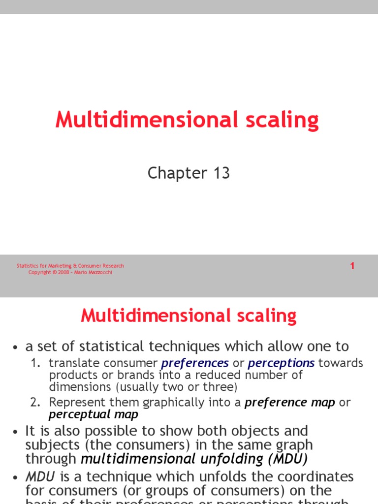 Multidimensional Scaling: Statistics For Marketing & Consumer Research ...