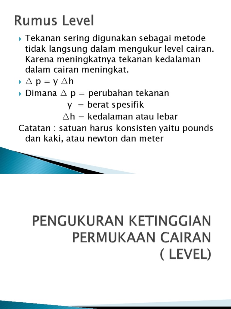 Pengukuran Ketinggian Permukaan Cairan (Level) | PDF