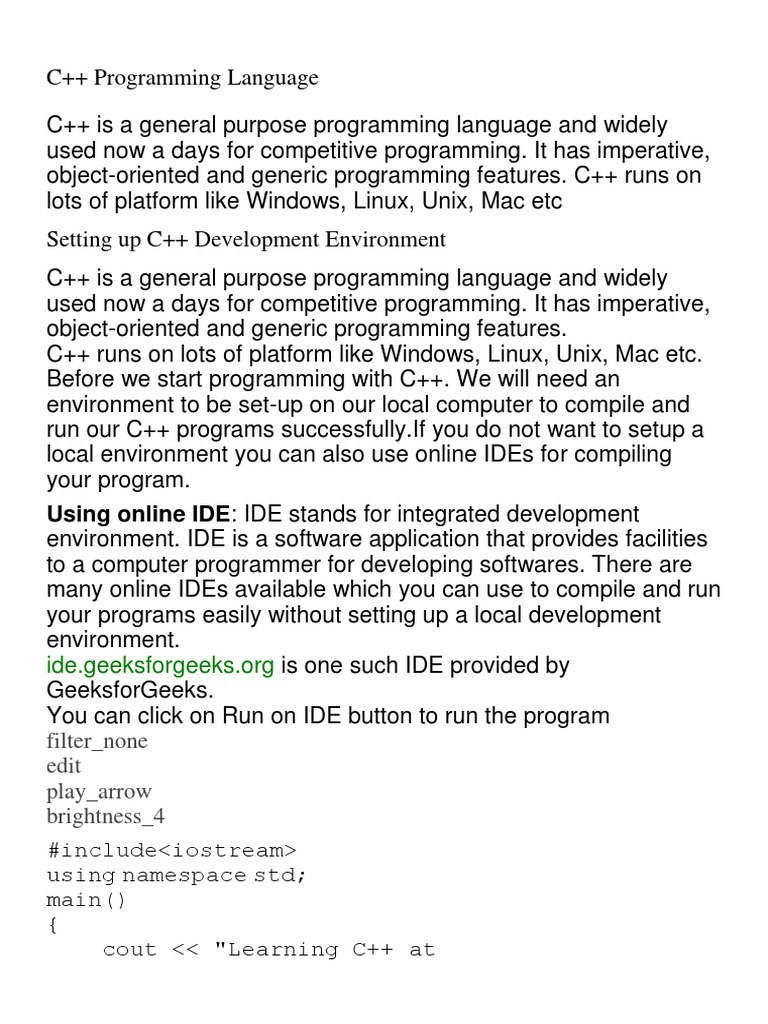 Using Online IDE: IDE Stands For Integrated Development: Filter - None ...
