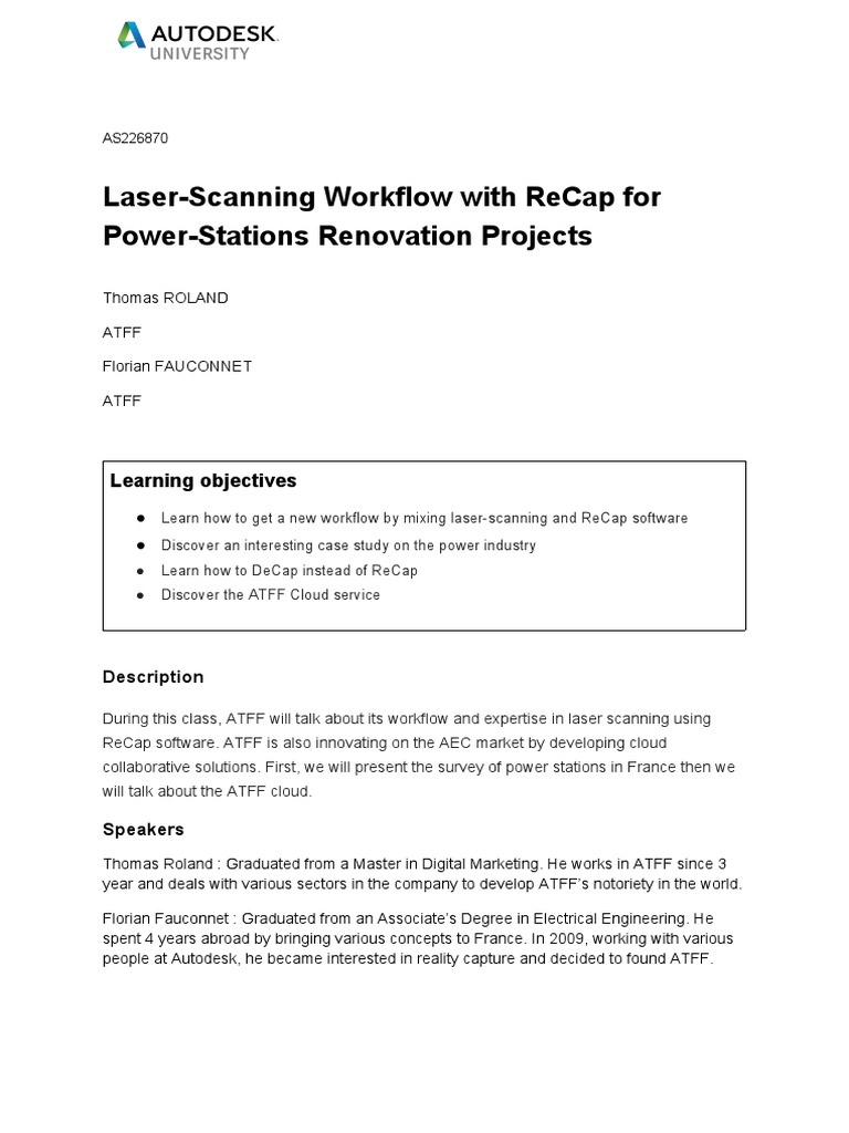Laser-Scanning Workflow With Recap For Power-Stations Renovation ...