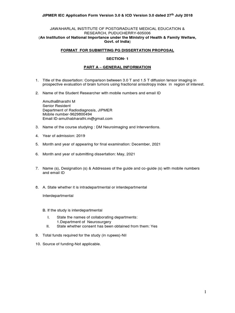 JIPMER IEC Application Form Version 3.0 & ICD Version 3.0 Dated 27 July ...