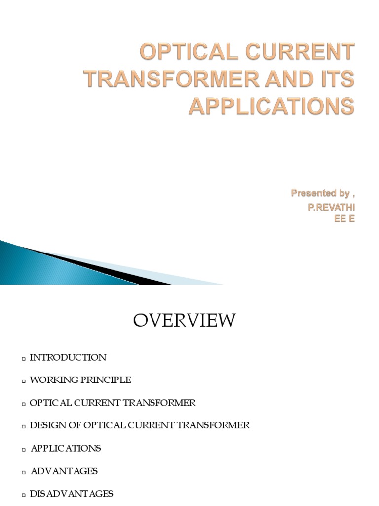 Optical Current Transformer and Its Applications New EEE | PDF ...