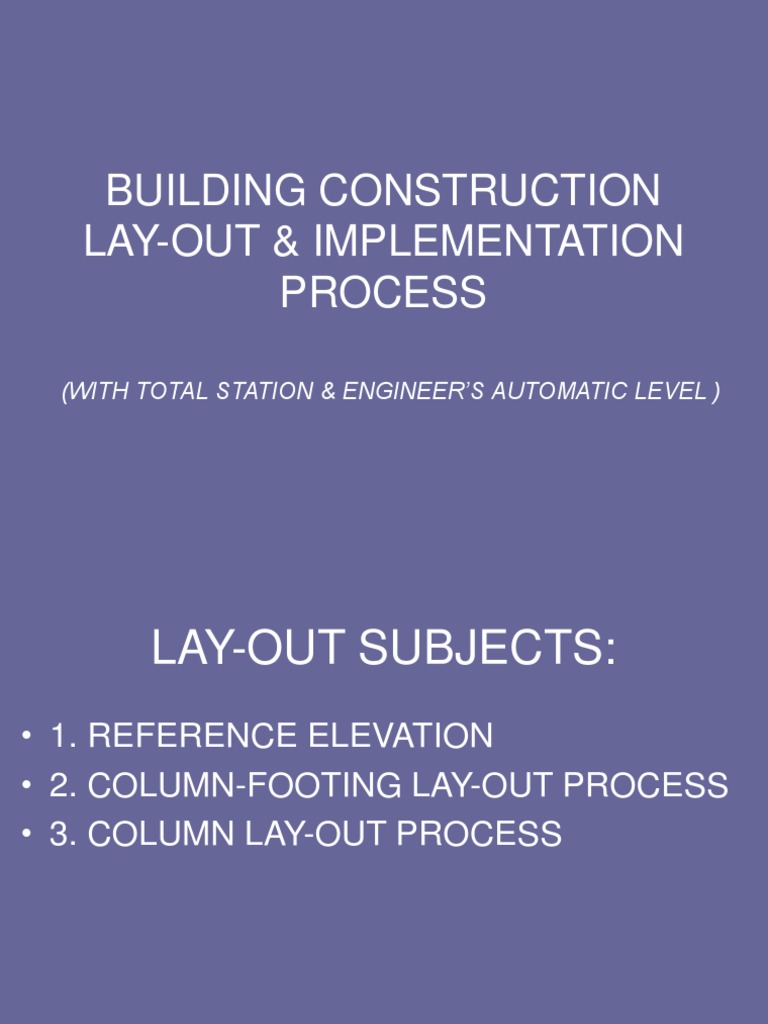 Construction Lay-Out (Survey 0 | PDF