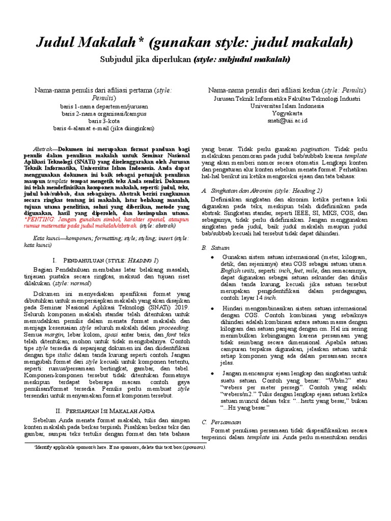 Template SNATi UII Bahasa Final | PDF