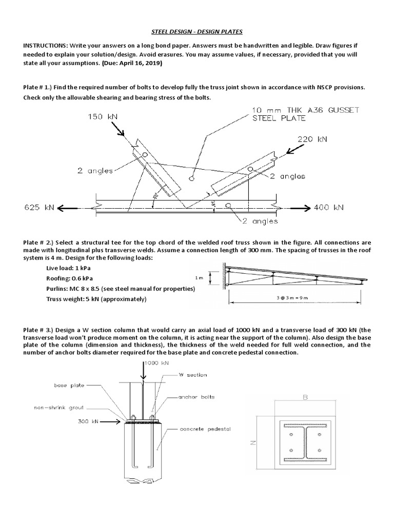 Steel Plate Design for Structures | PDF | Science & Mathematics ...