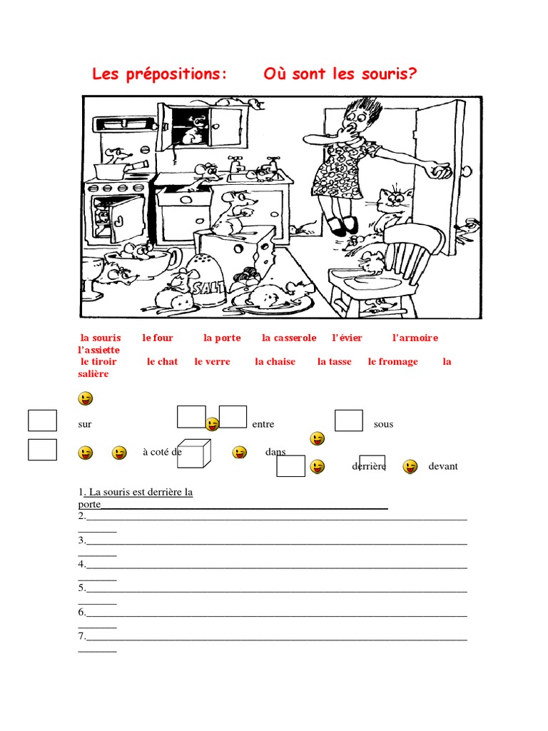 Les Prepositions de Lieu Exercice Grammatical 6689 | PDF