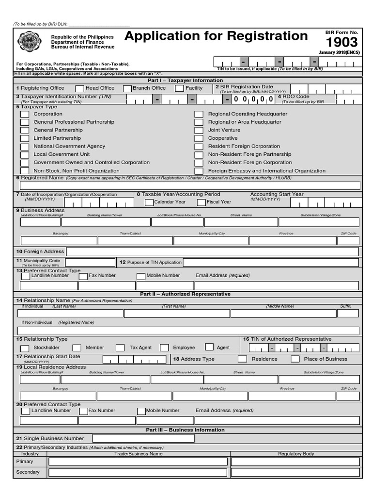 Application For Registration: Republic of The Philippines Department of ...