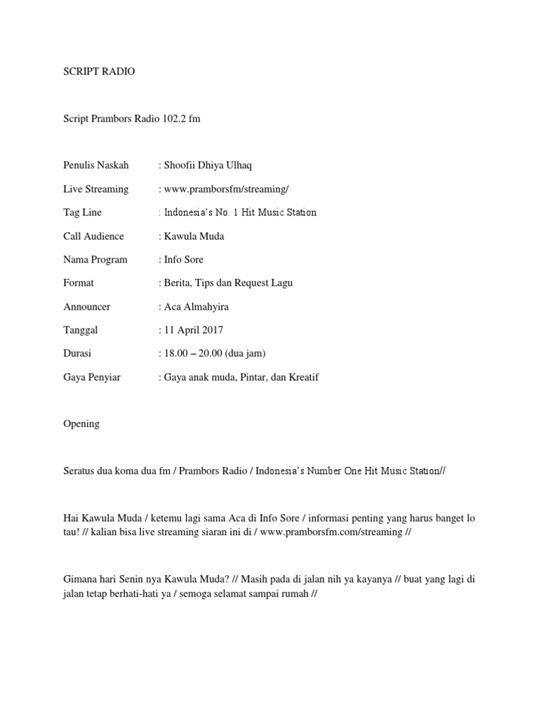 Script Radio | PDF