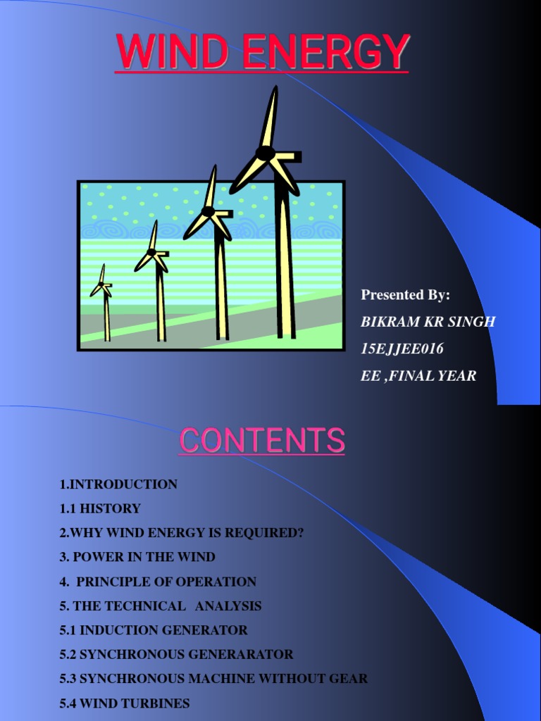 Wind Energy: Principles and Applications | PDF | Wind Power | Wind Turbine