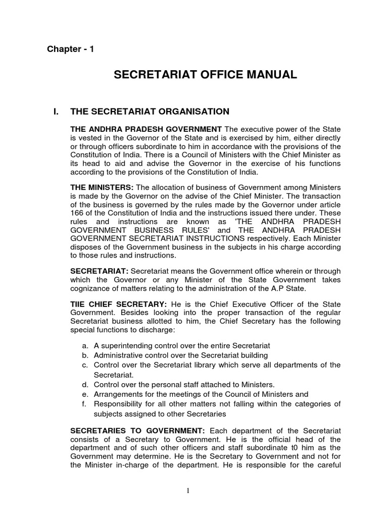 Secretariat Procedures-Business Rules PDF | Download Free PDF ...