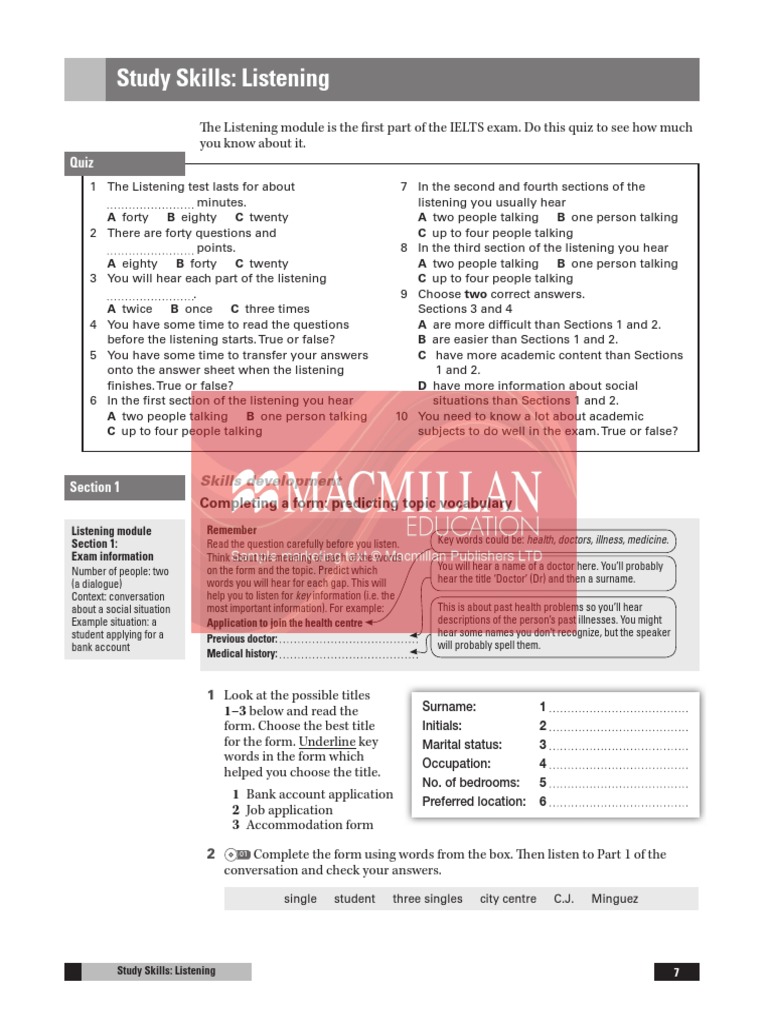 IELTS Introduction SSkills - Listening | PDF | International English ...