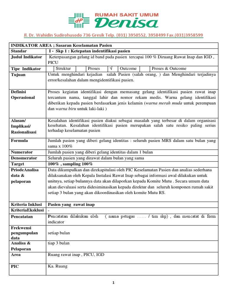 Profil Indikator Mutu SKP | PDF