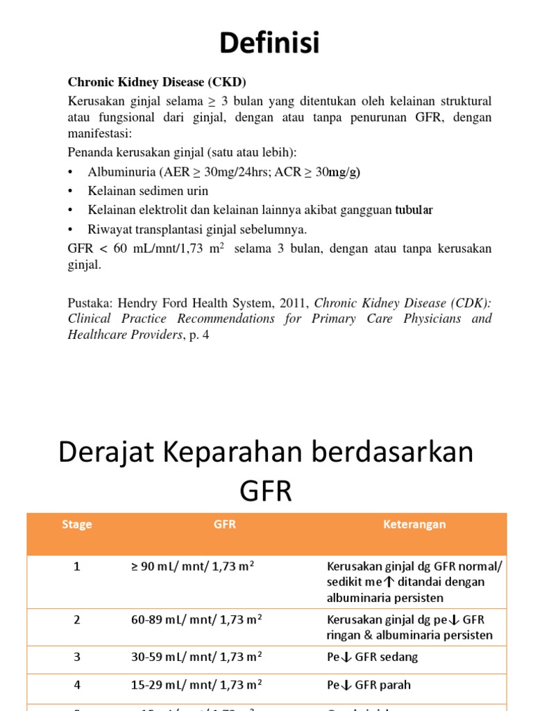 Definisi: Chronic Kidney Disease (CKD) | PDF