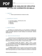 Técnicas de Análisis de Circuitos - Método de Mallas - Práctica 3 - Informe | PDF | Análisis de ...