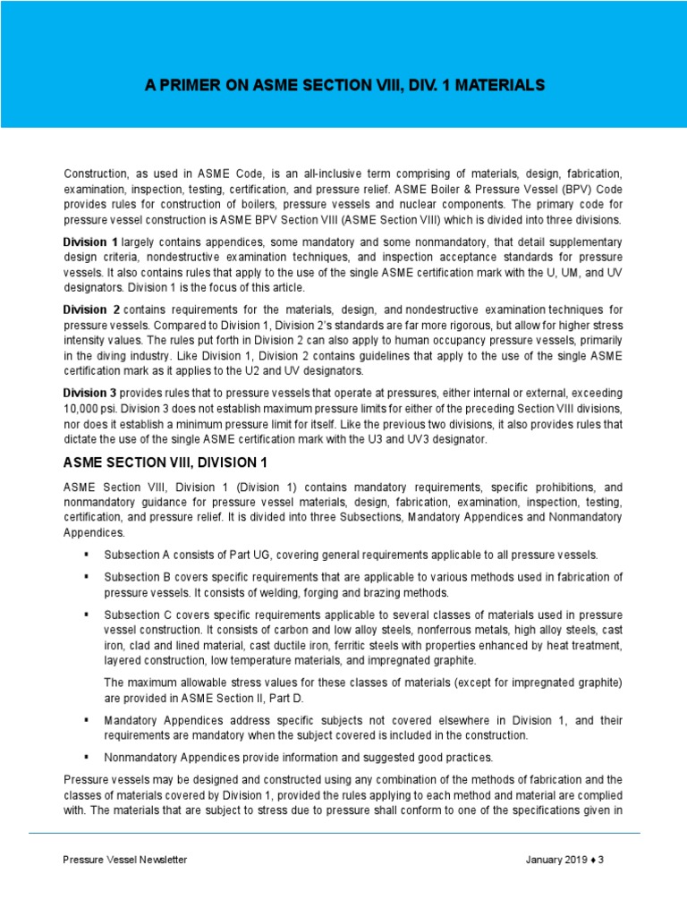 ASME Section VIII, Div. 1 Guide | PDF | Pipe (Fluid Conveyance ...