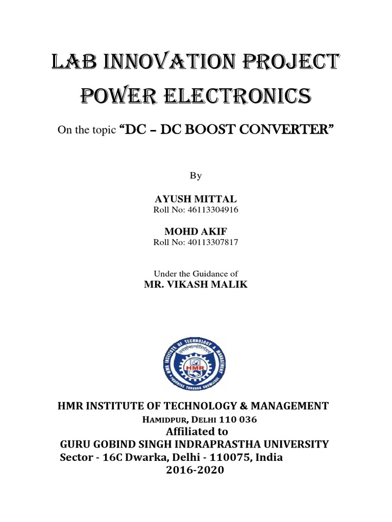 Lab Innovation Project DC DC | PDF | Power Electronics | Power Engineering