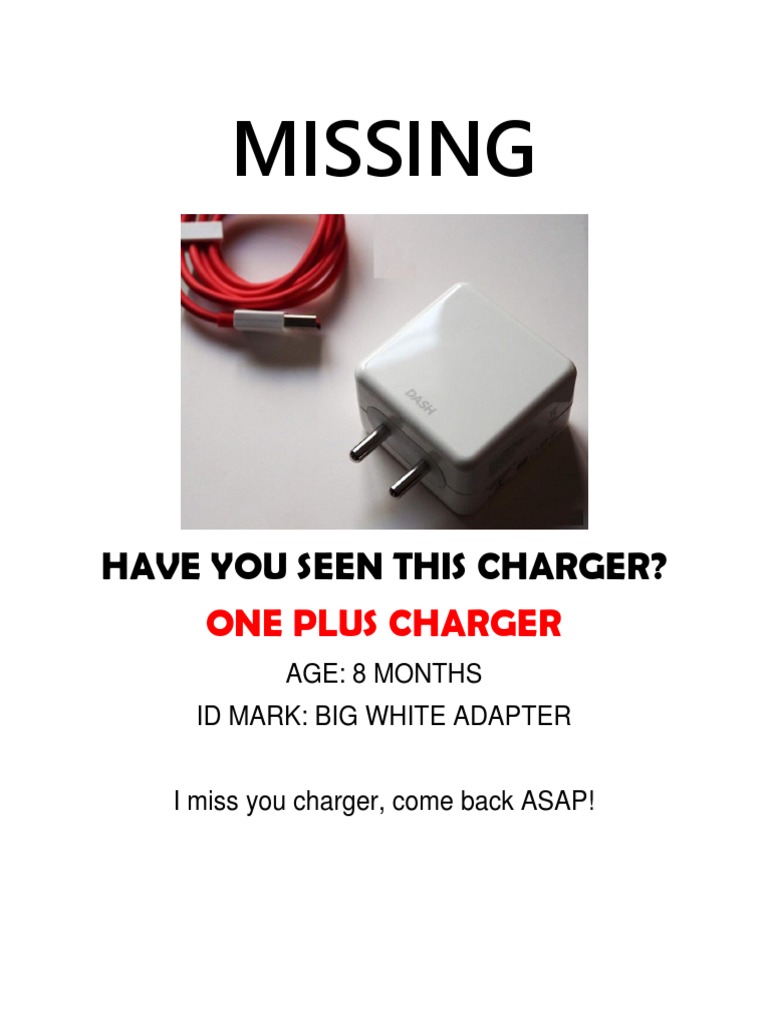 Missing: Have You Seen This Charger? | PDF