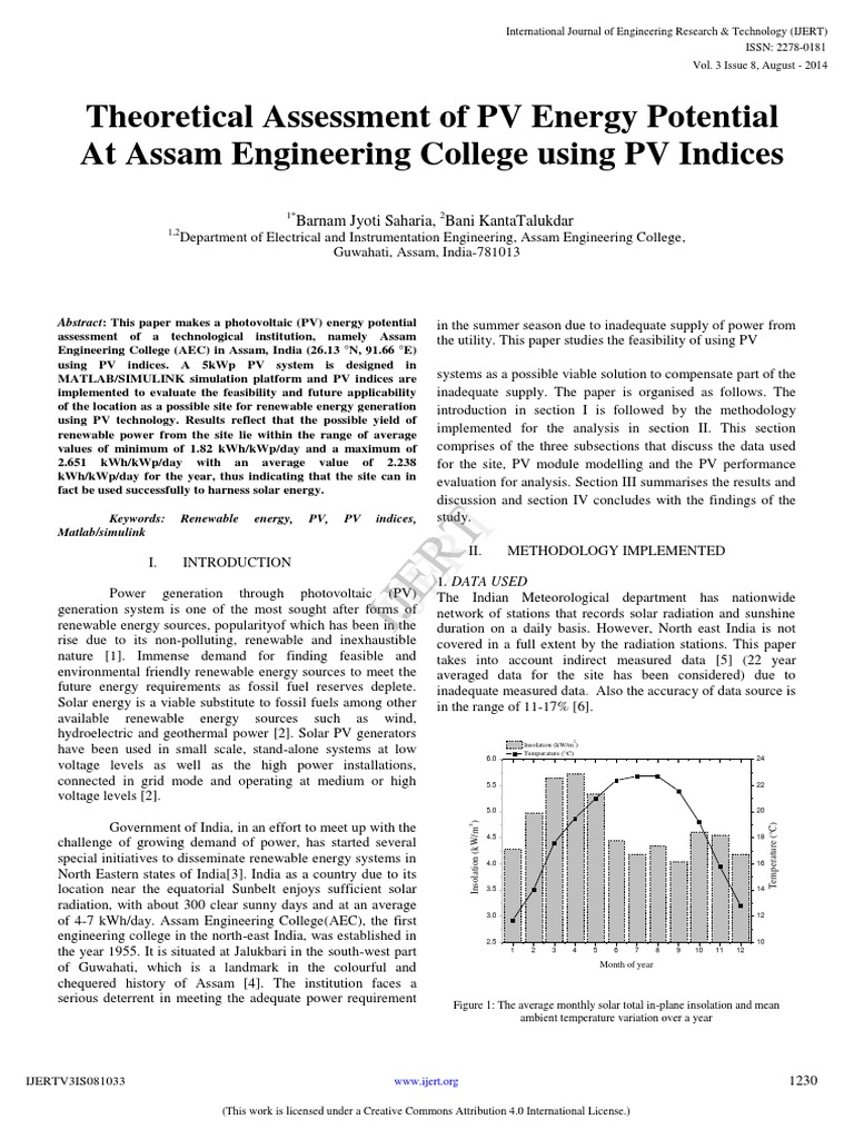 V3i8 Ijertv3is081033 PDF | PDF | Photovoltaics | Photovoltaic System